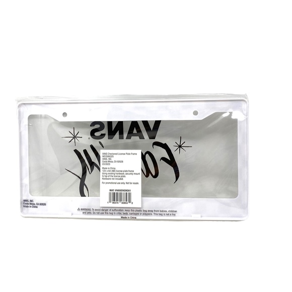 Vans | Other | Vans License Plate Cover Frame Family Exclusive Black ...